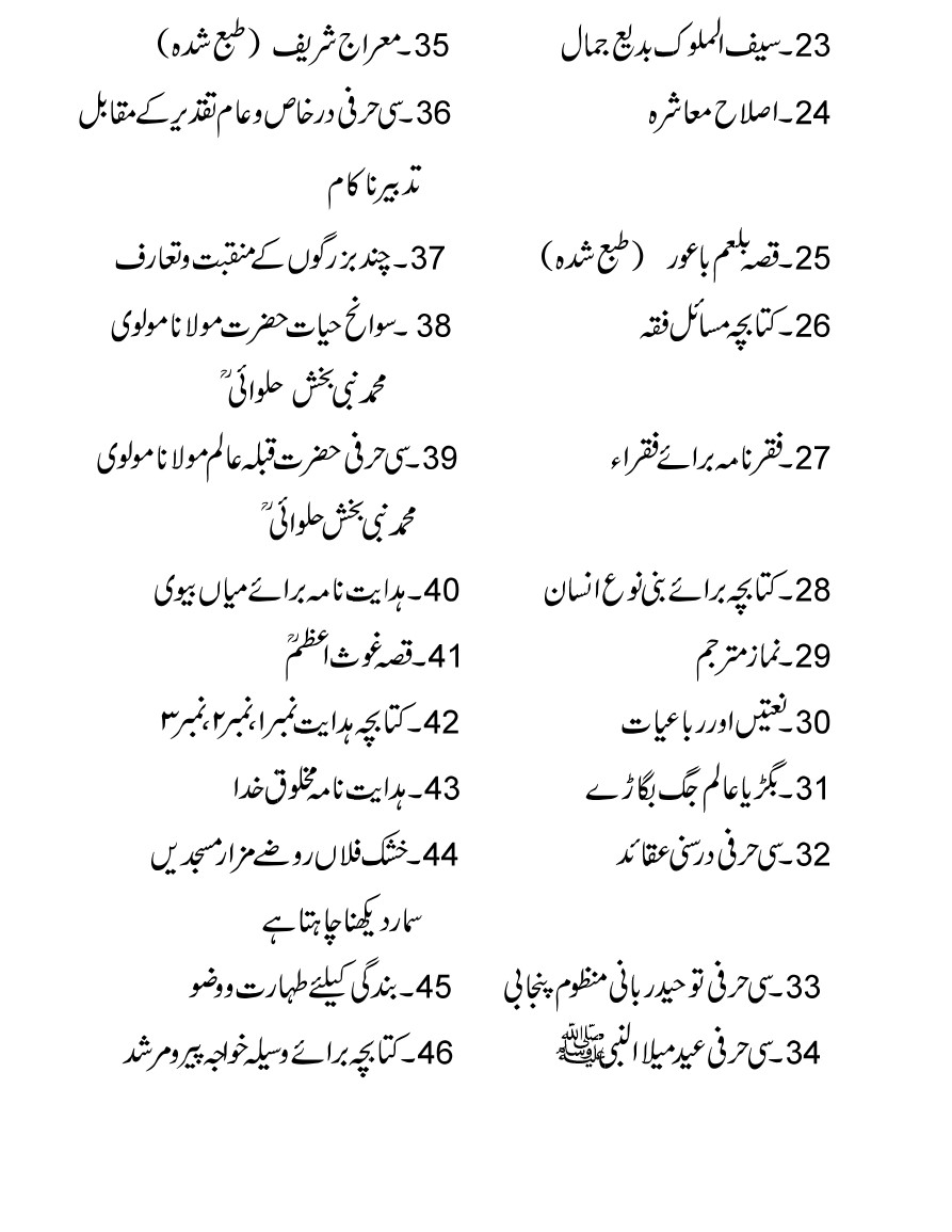 All Books List – Sag darbar e halwaai